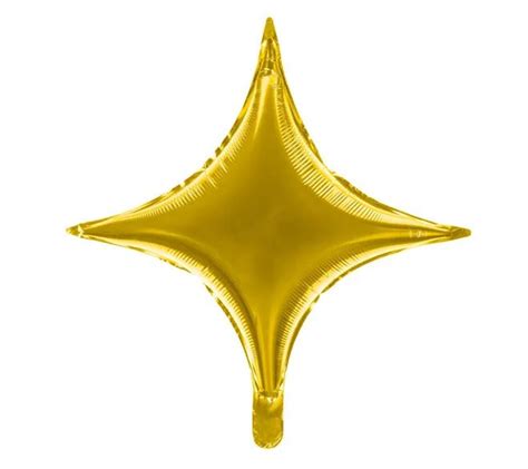 Balão Foil Estrela 4 Pontas Dourado 45cm FestasParty
