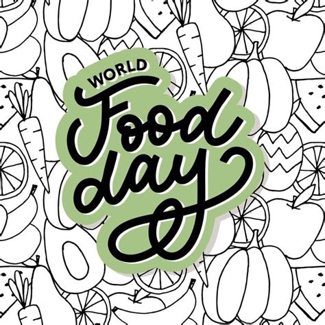 Letras Del D A Mundial De La Alimentaci N Vector Premium