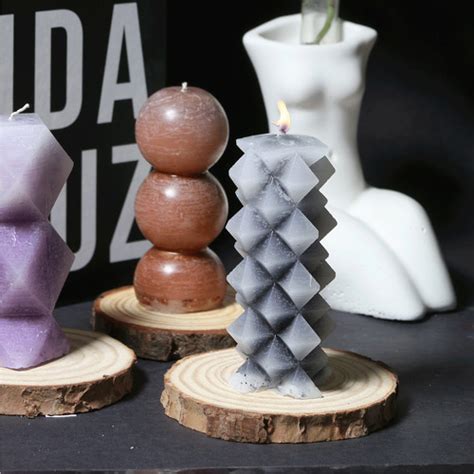 Molde de Silicone Formato Vela Cilíndrica Modelo 04 Ohana Produtos