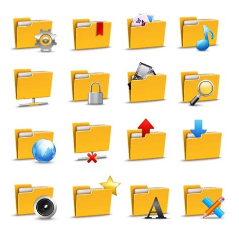 Colecci N De Iconos De Carpetas Descargar Vectores Premium
