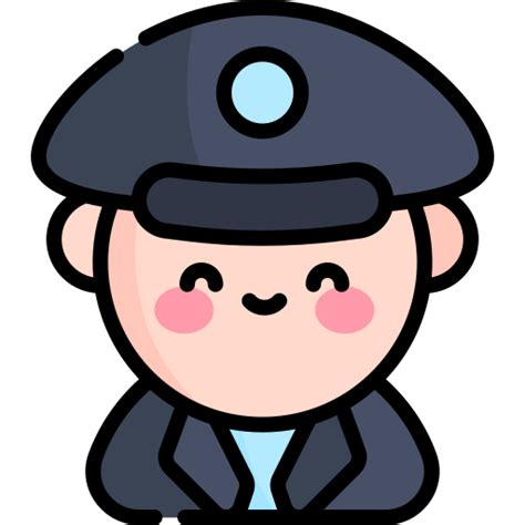 Security Guard Kawaii Lineal Color Icon