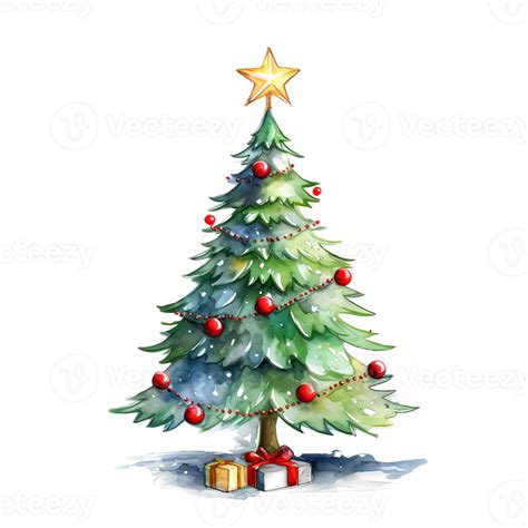 AI Generated Watercolor Christmas Trees Clipart AI Generated