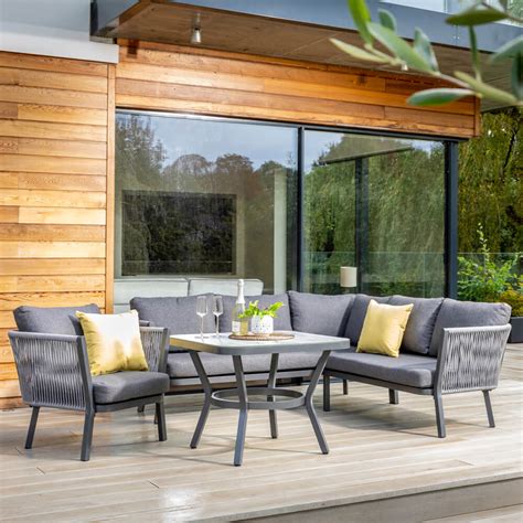 Buy 2021 Hartman Dubai Square Table Corner Casual Dining Set Grey