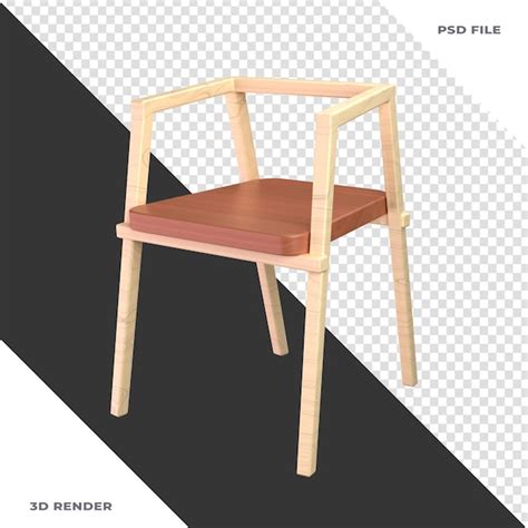Silla de madera ilustración 3d Archivo PSD Premium