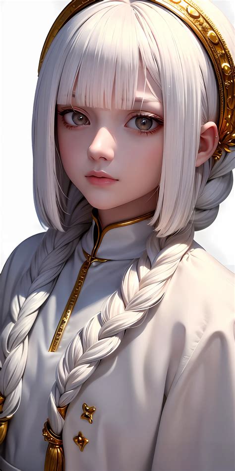 Best Quality Masterpiecewhite Hair Gold Eyeswhite Clothes Seaart Ai