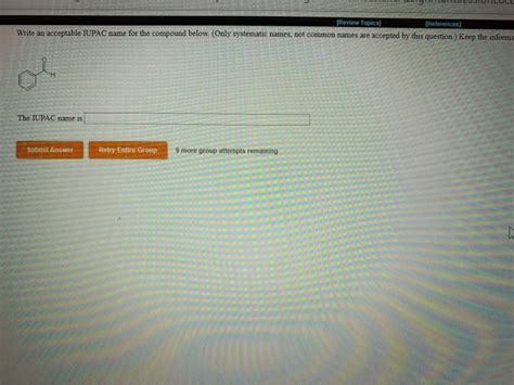 Solved Rew Topical Reference Write An Acceptable Iupac Name Chegg