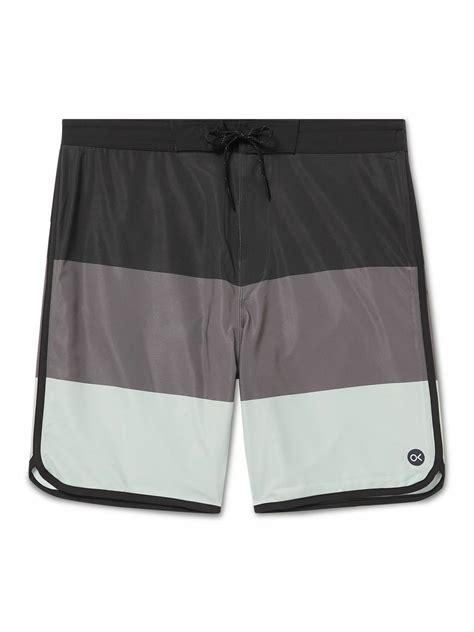 Outerknown Tasty Scallop Mid Length Printed Recycled Shell Swim Shorts Brown Outerknown