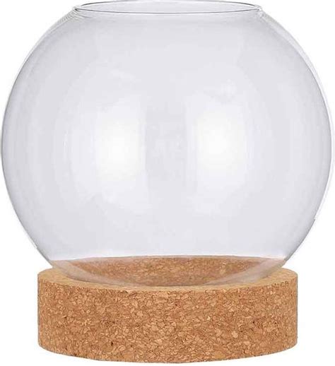Mica Decorations Vaas Jillian Bol Glas Transparant Op Onderzetter H