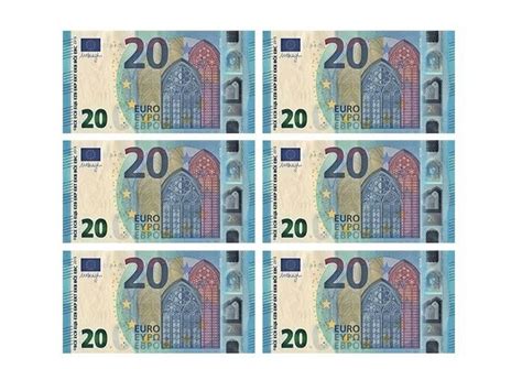 20 Euro Banknote Template Free Printable Papercraft Templates Money