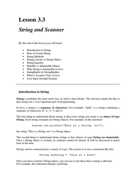 an in depth guide to strings and scanners in java pdf string computer science computer