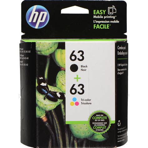 HP 63 Tri Color Black Ink Cartridge Pack L0R46AN 140 B H Photo