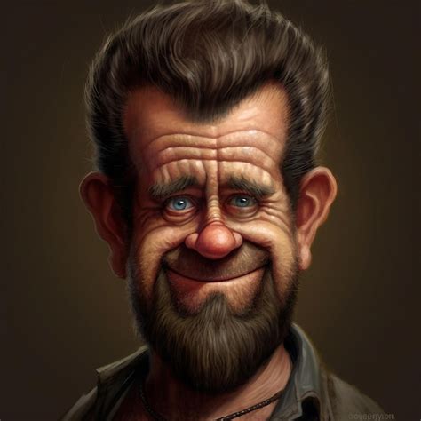 Una caricatura de un hombre con barba y una camisa marrón con ojos