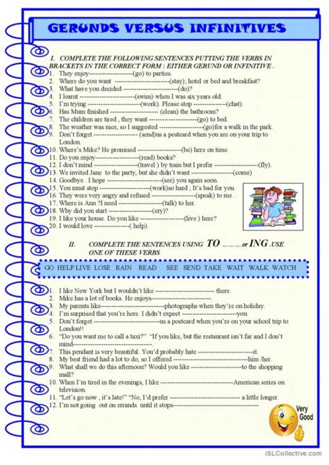 307 Gerunds And Infinitives English ESL Worksheets Pdf Doc