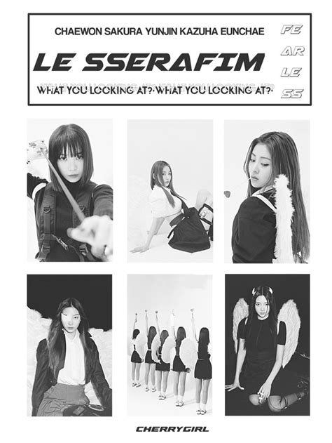 LE SSERAFIM POSTER BLACK AND WHITE Graphic Poster Pop Posters