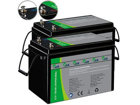 tka Köbele Akkutechnik 2er Set LiFePO4 Akkus 12 V 150 Ah 1920Wh BMS
