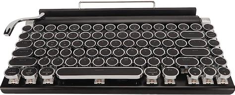 Amazon レトロタイプライターキーボードヴィンテージワイヤレスBluetoothメカニカルキーボード83キーメタルラウンドキャップ