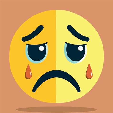 Cara Redonda Amarilla Que Representa Un Sentimiento Triste Vector Premium