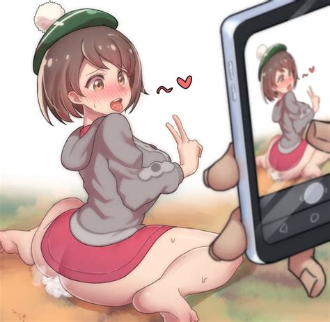 rule 34 1girls after sex ambiguous gender ass beret blush brown hair clothing creeeen cum cum
