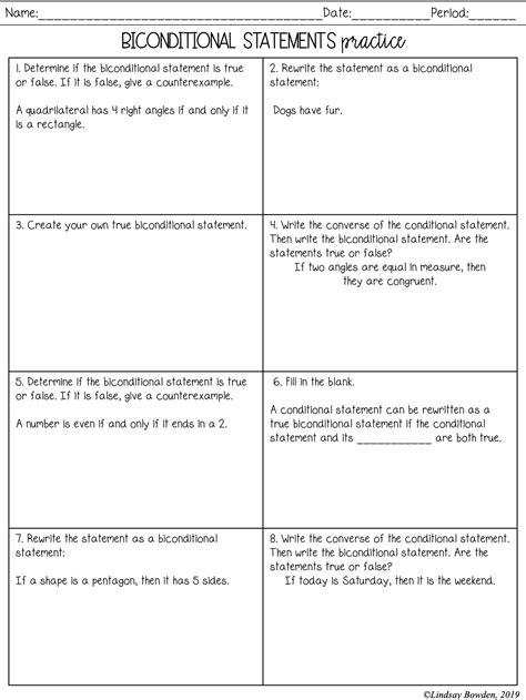 If Then Statements Worksheets