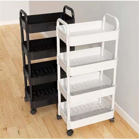 Jual TROLI 4 SUSUN SERBAGUNA RAK TROLLEY 4 TINGKAT ADA RODA RAK