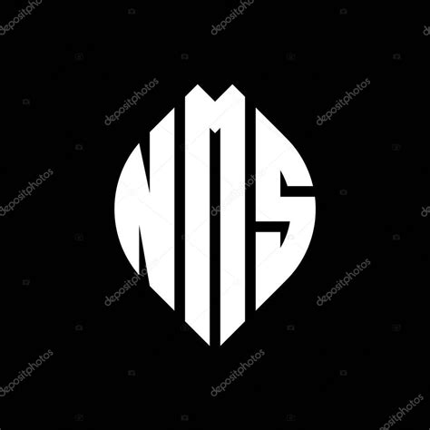 Diseño del logotipo de la letra del círculo NMS con forma de círculo y
