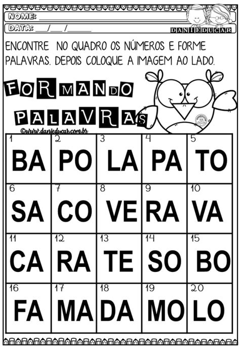 Atividade Pronta Formando Palavras A Arte De Ensinar E Aprender