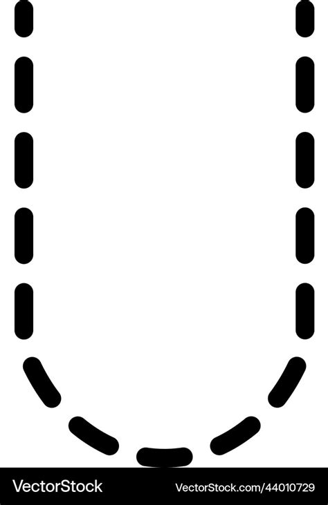 Tracing Alphabet Letter U Prewriting Dotted Line Vector Image