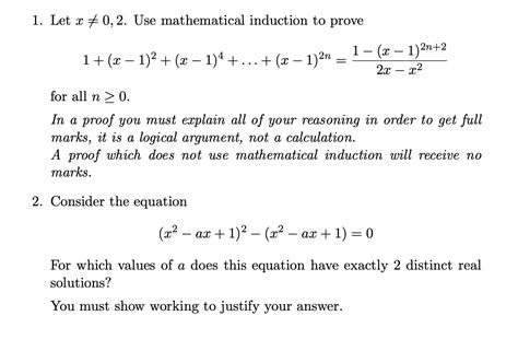 solved 1 let x 0 2 use mathematical induction to prove