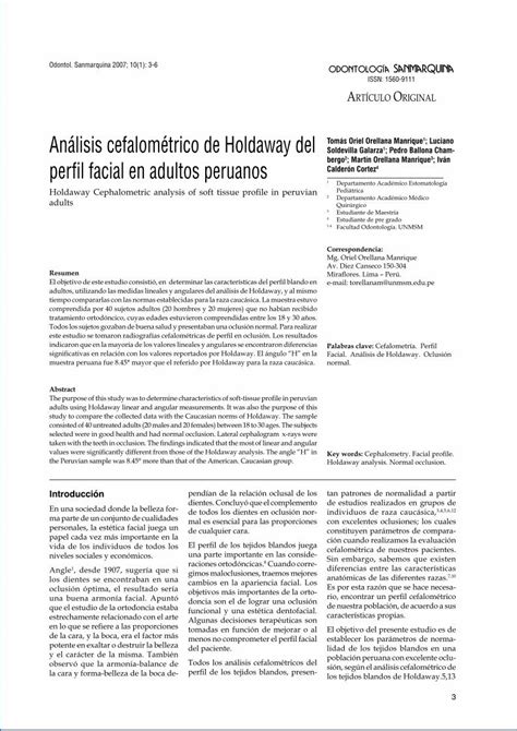 PDF Analisis Cefalometrico De Holdaway Del Perfil Facial En Adultos
