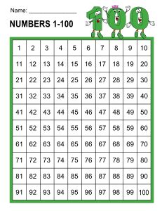 Free Printable Hundreds Charts Numbers 1 To 100 DIY Projects