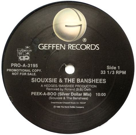 Siouxsie The Banshees Peek A Boo Vinyl 12 Promo 33 ⅓ RPM