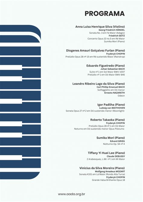 Recital de Música Clássica AADA Associação de Apoio à Dermatite Atópica