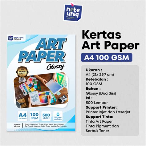 Jual Kertas Art Paper A Gsm Nu Art Paper Isi Lembar Shopee