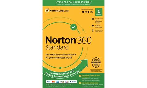Norton 360 Standard 1 Device 1 Year 2023 10Gb Cloud Storage