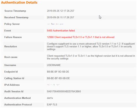 Solved Ise 26 Failed Tls 11 Handshake With Cisco Phone 8021x Cisco Community
