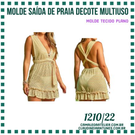 Molde Saida De Praia Decote Multiuso 1210 22 CAMALEOA ATELIER DE COSTURA