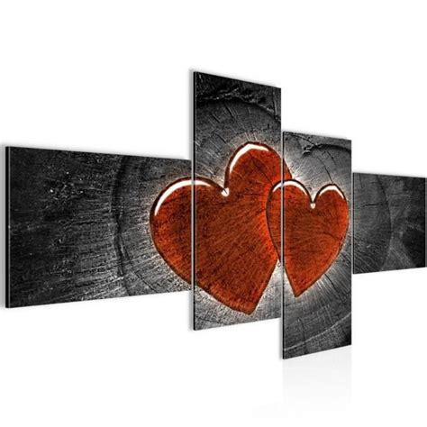 Runa art Tableau Décoration Murale Cœur Aspect Bois 200x95 cm 4