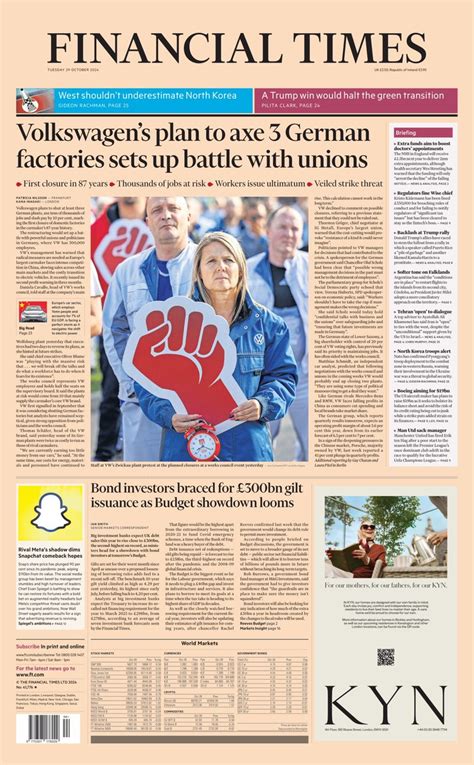 Financial Times Front Page 29th Of October 2024 Tomorrow S Papers Today