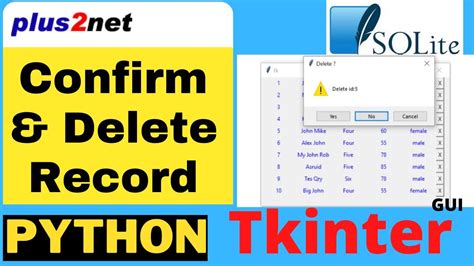 tkinter show records with delete button and remove the row on user confirmation through message
