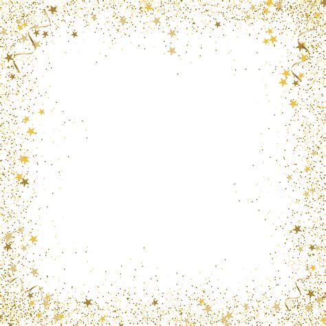 Gold Glitter Confetti Frame PNG Transparent OnlyGFX