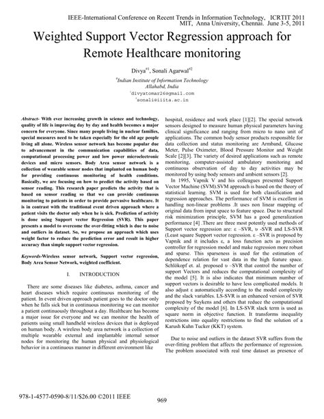 pdf weighted support vector regression approach for remote healthcare monitoring