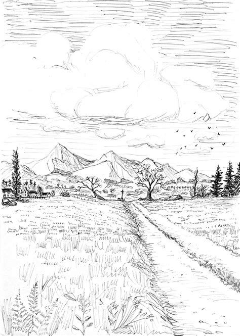 Dessins Gratuits à Colorier Coloriage Paysage à imprimer