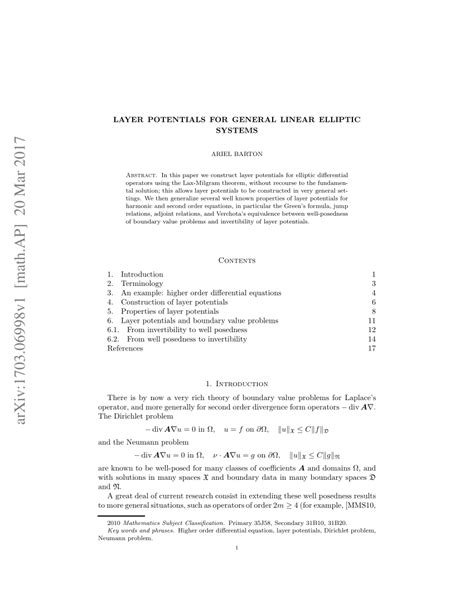 pdf layer potentials for general linear elliptic systems
