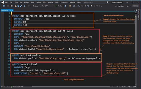 building and running asp core application in docker container