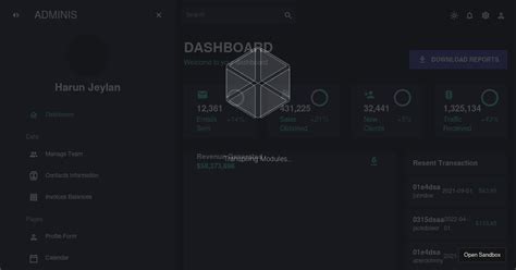 React Dashboard Codesandbox