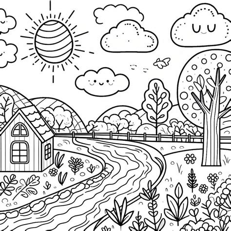 Landscape Coloring Pages ColoringLib
