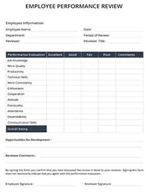 Free Annual Employee Performance Review Templates