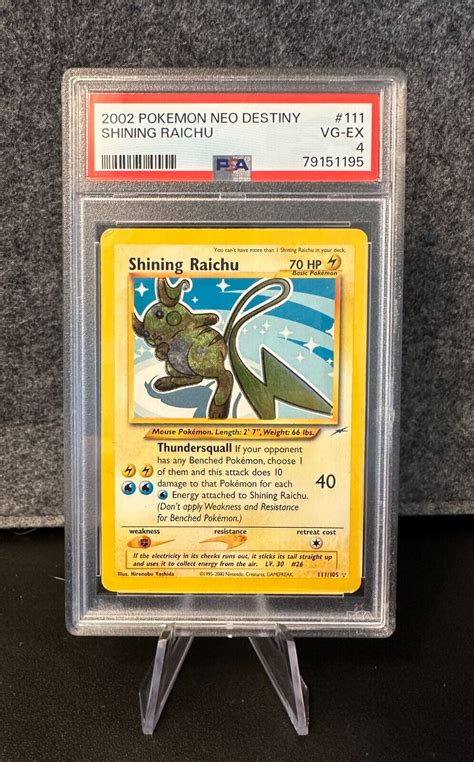 Pokemon Card 2002 Neo Destiny Shining Raichu 111 105 Holo PSA 4 VG