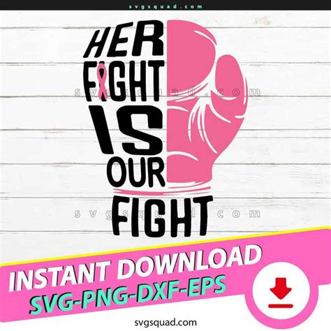 Boxing Glove Her Fight Is My Fight SVG Breast Cancer Awareness SVG