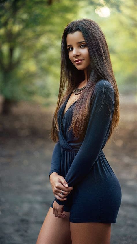Latina Girl Bonito Beauty Blue Brown Hair Cute Female Girl